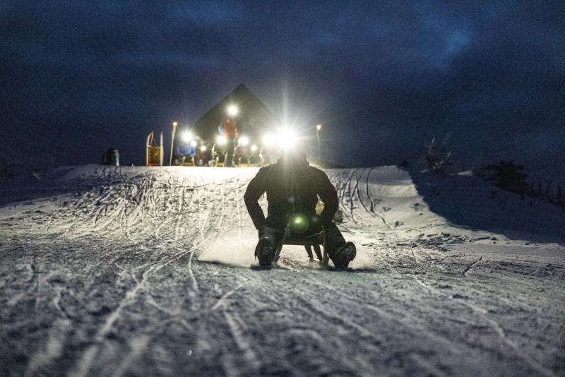 Night Sledding in Charlevoix, Québec | Le Massif